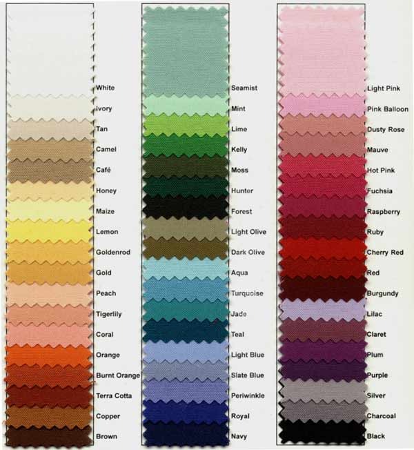 Color Chart Options THIS IS MEDIA G K Event Rentals